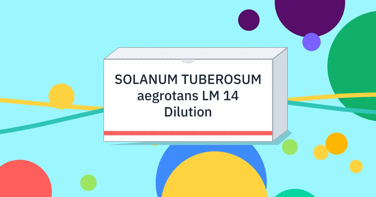 Symbolbild: Packung mit der Aufschrift SOLANUM TUBEROSUM aegrotans LM 14 Dilution (PZN 13193822) – Verfügbarkeit und Bezug in Apotheken in Frankfurt am Main
