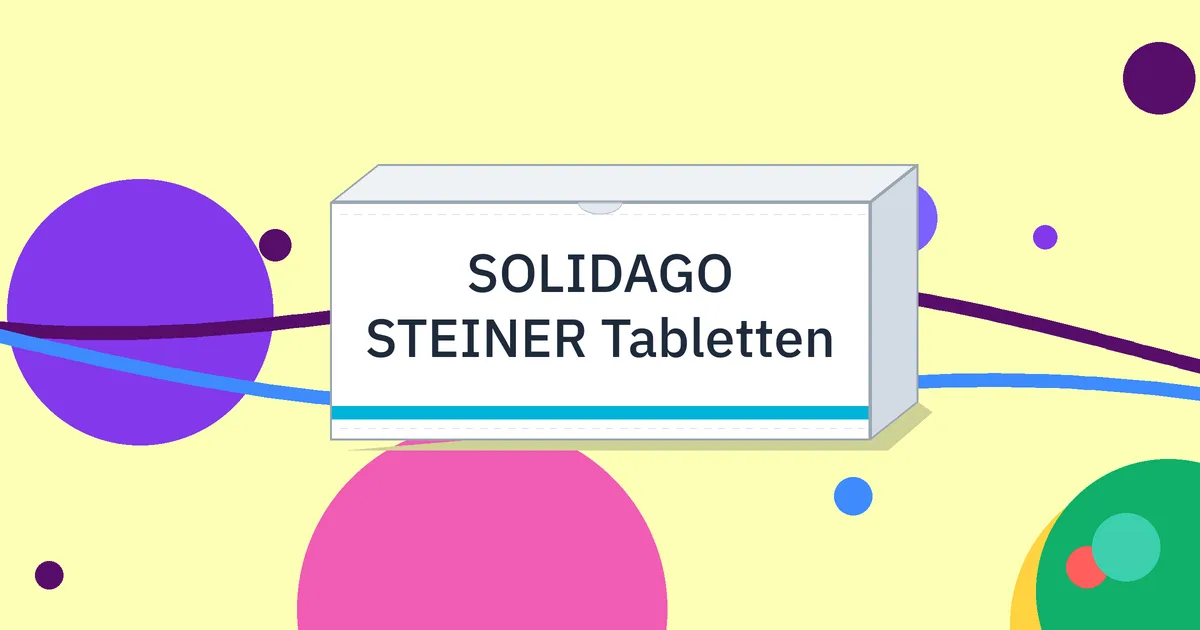 Symbolbild: Packung mit der Aufschrift SOLIDAGO STEINER Tabletten (PZN 06877158) – Verfügbarkeit und Bezug in Apotheken in Frankfurt am Main
