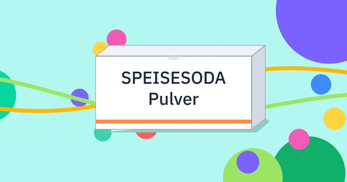 Symbolbild: Packung mit der Aufschrift SPEISESODA Pulver (PZN 20593870) – Verfügbarkeit und Bezug in Apotheken in Frankfurt am Main