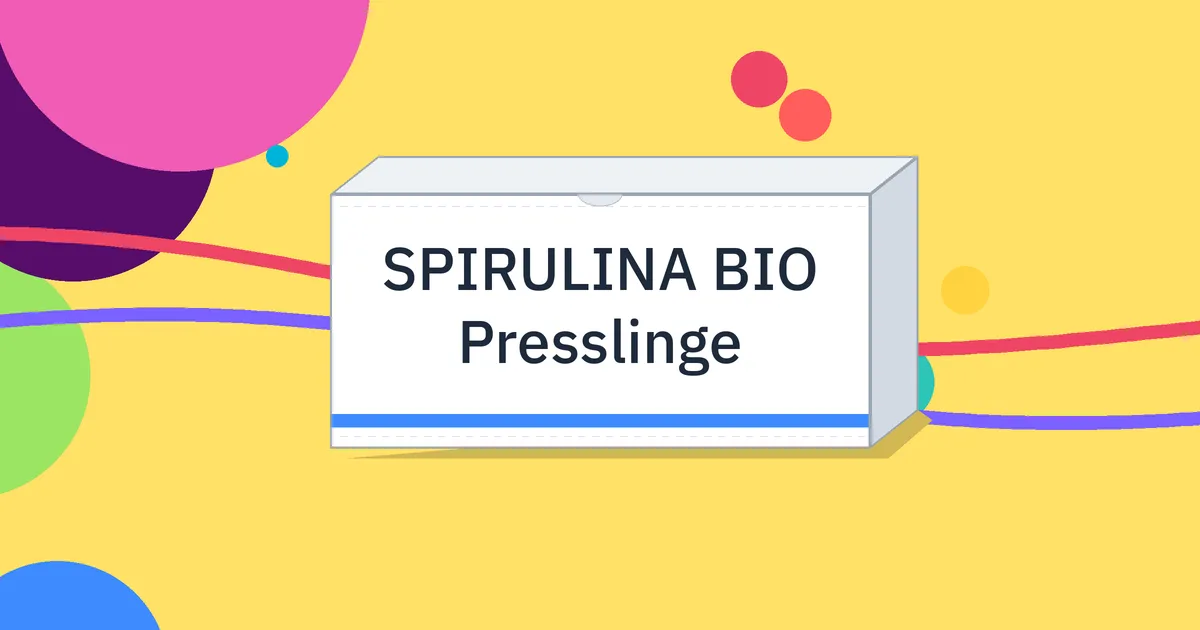 Symbolbild: Packung mit der Aufschrift SPIRULINA BIO Presslinge (PZN 16938487) – Verfügbarkeit und Bezug in Apotheken in Frankfurt am Main