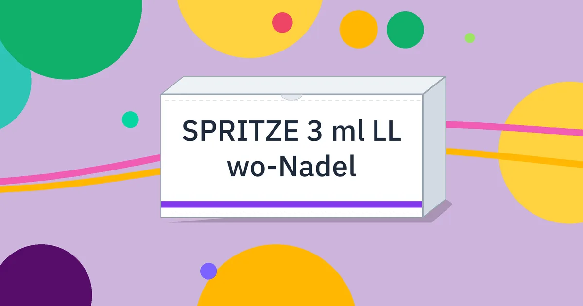 Symbolbild: Packung mit der Aufschrift SPRITZE 3 ml LL wo-Nadel (PZN 10558016) – Verfügbarkeit und Bezug in Apotheken in Frankfurt am Main