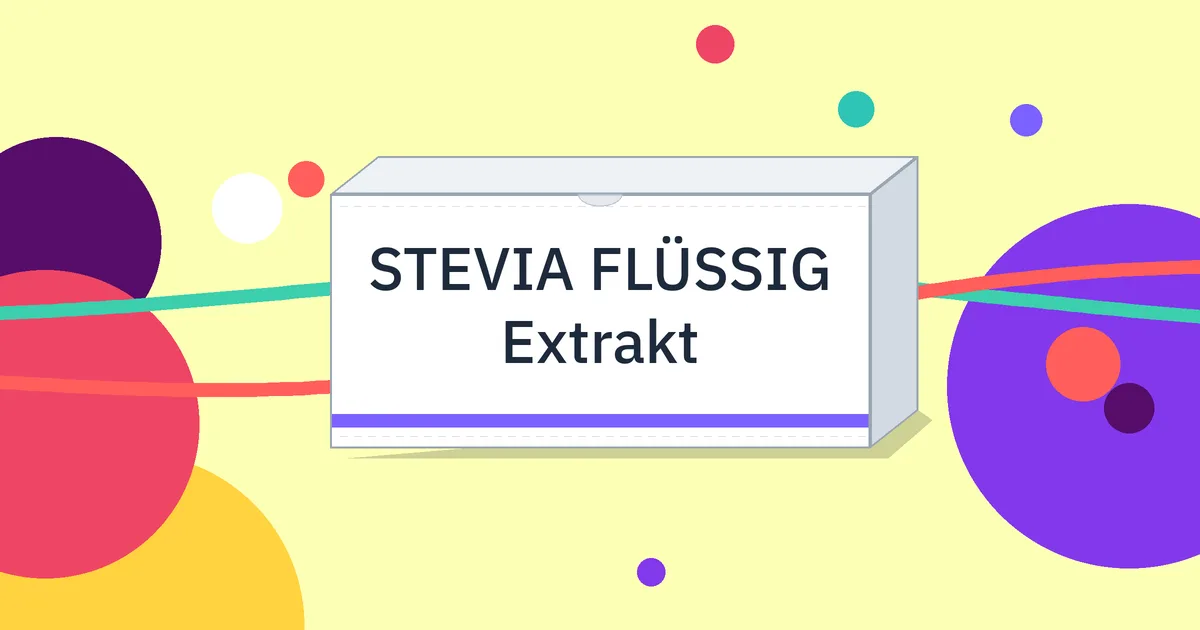 Symbolbild: Packung mit der Aufschrift STEVIA FLÜSSIG Extrakt (PZN 07795965) – Verfügbarkeit und Bezug in Apotheken in Frankfurt am Main