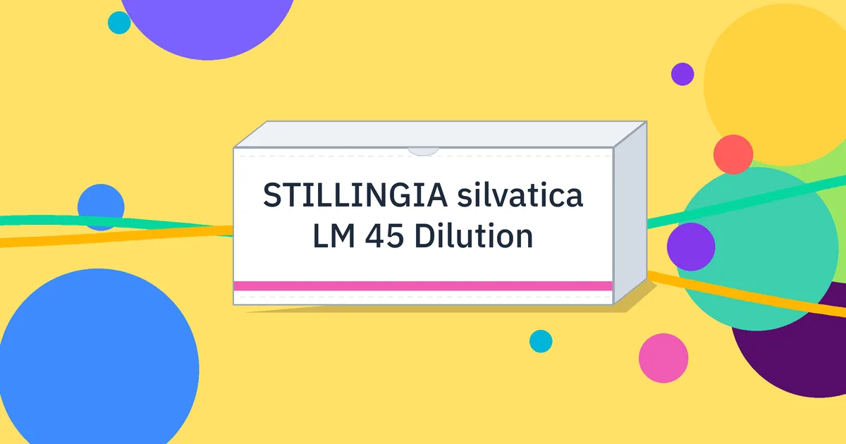 Symbolbild: Packung mit der Aufschrift STILLINGIA silvatica LM 45 Dilution (PZN 13201645) – Verfügbarkeit und Bezug in Apotheken in Frankfurt am Main