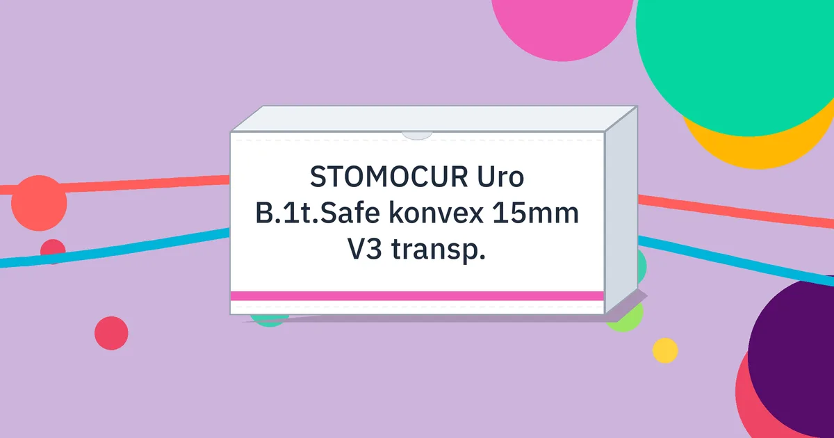 Symbolbild: Packung mit der Aufschrift STOMOCUR Uro B.1t.Safe konvex 15mm V3 transp. (PZN 16622560) – Verfügbarkeit und Bezug in Apotheken in Frankfurt am Main