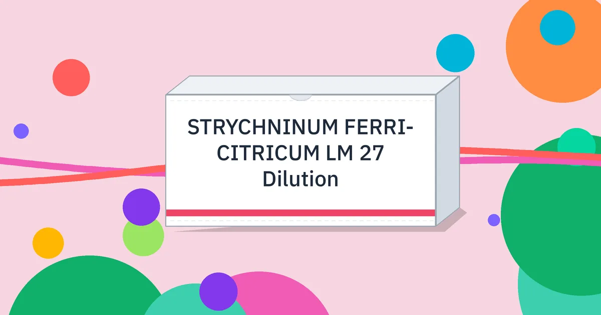Symbolbild: Packung mit der Aufschrift STRYCHNINUM FERRI-CITRICUM LM 27 Dilution (PZN 13206424) – Verfügbarkeit und Bezug in Apotheken in Frankfurt am Main