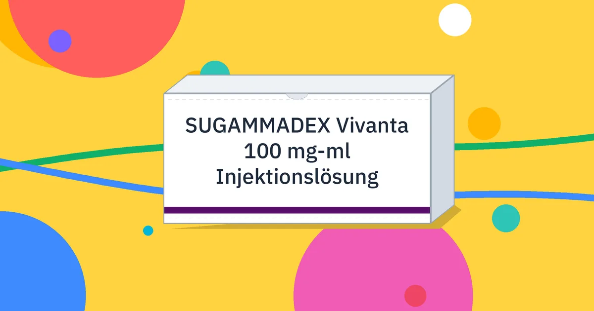 Symbolbild: Packung mit der Aufschrift SUGAMMADEX Vivanta 100 mg-ml Injektionslösung (PZN 19152847) – Verfügbarkeit und Bezug in Apotheken in Frankfurt am Main