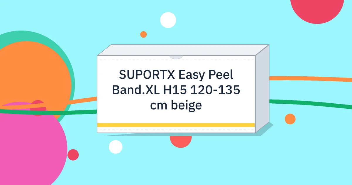 Symbolbild: Packung mit der Aufschrift SUPORTX Easy Peel Band.XL H15 120-135 cm beige (PZN 09486458) – Verfügbarkeit und Bezug in Apotheken in Frankfurt am Main