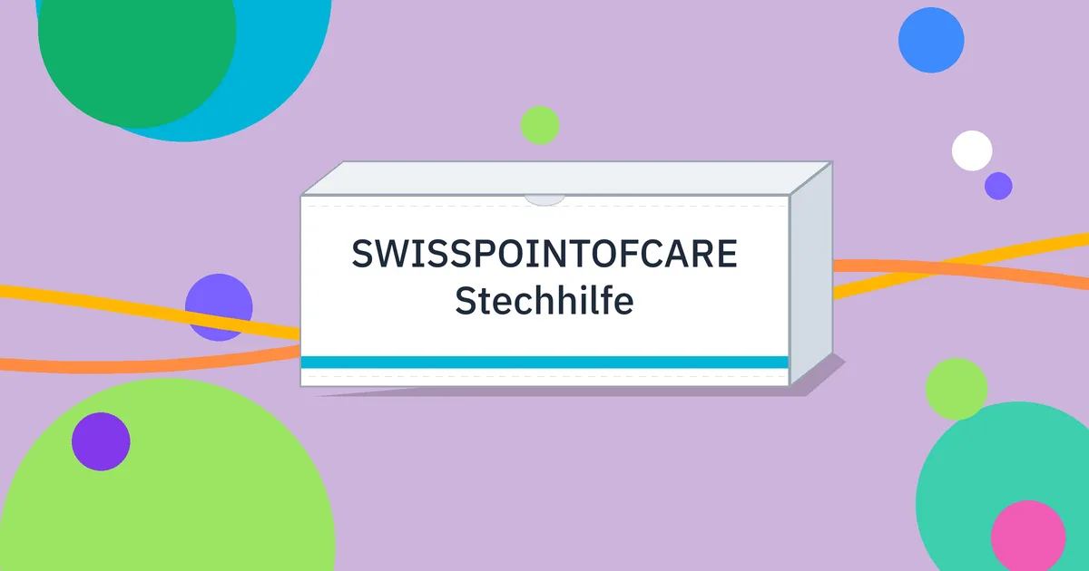 Symbolbild: Packung mit der Aufschrift SWISSPOINTOFCARE Stechhilfe (PZN 16914647) – Verfügbarkeit und Bezug in Apotheken in Frankfurt am Main