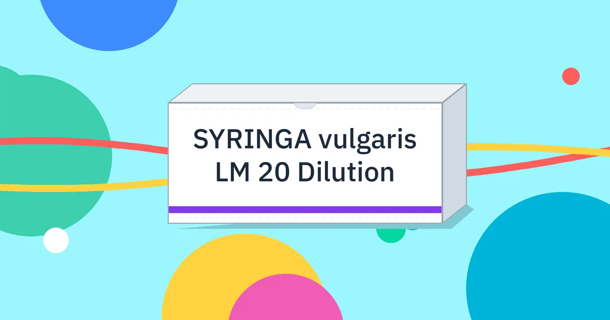 Symbolbild: Packung mit der Aufschrift SYRINGA vulgaris LM 20 Dilution (PZN 13685689) – Verfügbarkeit und Bezug in Apotheken in Frankfurt am Main