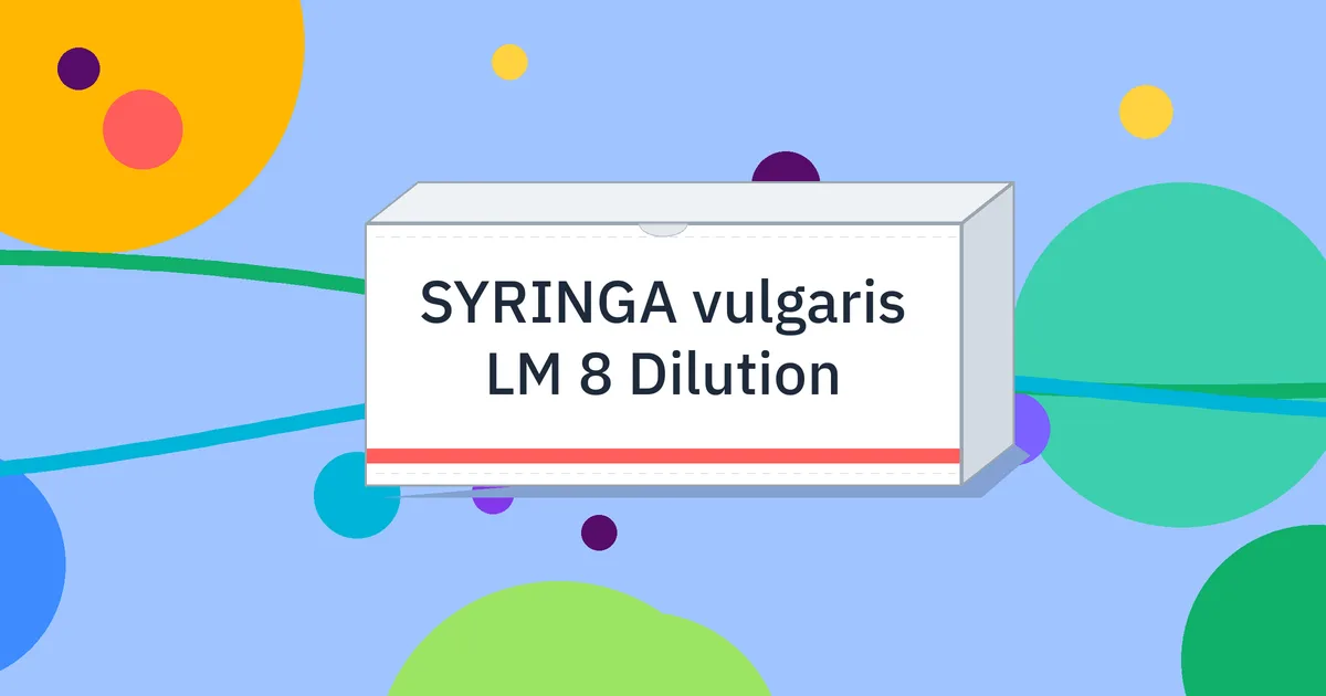 Symbolbild: Packung mit der Aufschrift SYRINGA vulgaris LM 8 Dilution (PZN 13685376) – Verfügbarkeit und Bezug in Apotheken in Frankfurt am Main