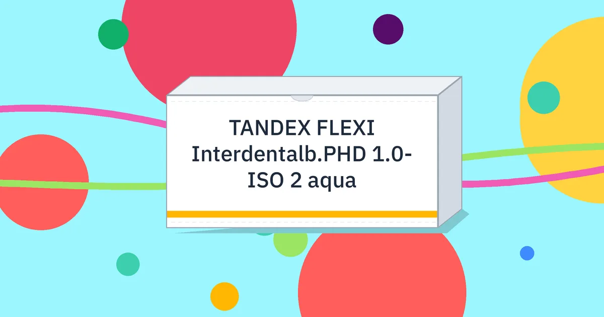 Symbolbild: Packung mit der Aufschrift TANDEX FLEXI Interdentalb.PHD 1.0-ISO 2 aqua (PZN 16498901) – Verfügbarkeit und Bezug in Apotheken in Frankfurt am Main