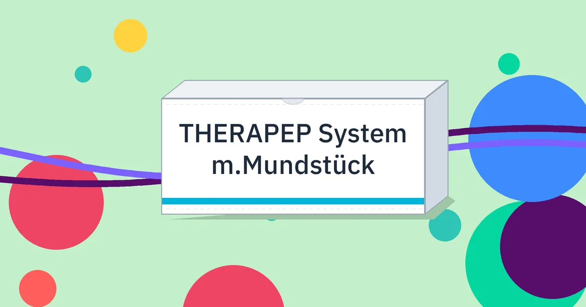 Symbolbild: Packung mit der Aufschrift THERAPEP System m.Mundstück (PZN 00049957) – Verfügbarkeit und Bezug in Apotheken in Frankfurt am Main