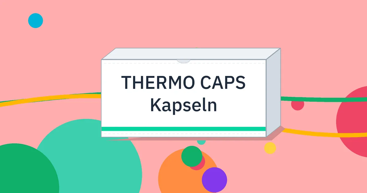 Symbolbild: Packung mit der Aufschrift THERMO CAPS Kapseln (PZN 02234771) – Verfügbarkeit und Bezug in Apotheken in Frankfurt am Main
