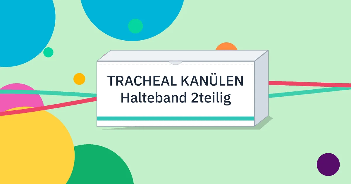 Symbolbild: Packung mit der Aufschrift TRACHEAL KANÜLEN Halteband 2teilig (PZN 09105166) – Verfügbarkeit und Bezug in Apotheken in Frankfurt am Main