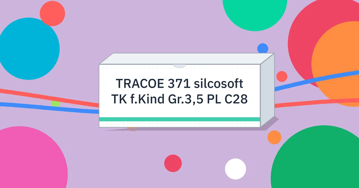 Symbolbild: Packung mit der Aufschrift TRACOE 371 silcosoft TK f.Kind Gr.3,5 PL C28 (PZN 14315167) – Verfügbarkeit und Bezug in Apotheken in Frankfurt am Main