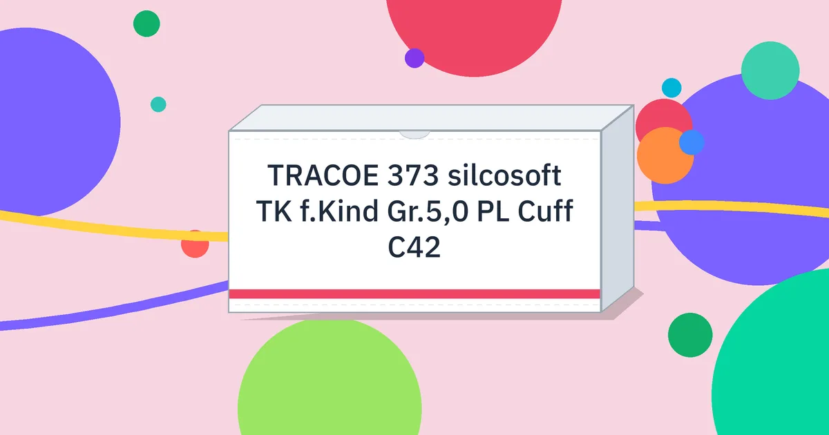 Symbolbild: Packung mit der Aufschrift TRACOE 373 silcosoft TK f.Kind Gr.5,0 PL Cuff C42 (PZN 14317433) – Verfügbarkeit und Bezug in Apotheken in Frankfurt am Main