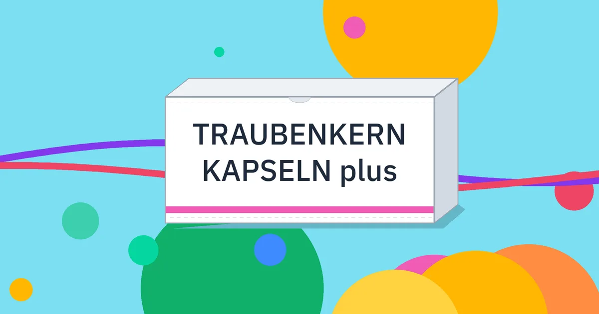Symbolbild: Packung mit der Aufschrift TRAUBENKERN KAPSELN plus (PZN 02687314) – Verfügbarkeit und Bezug in Apotheken in Frankfurt am Main