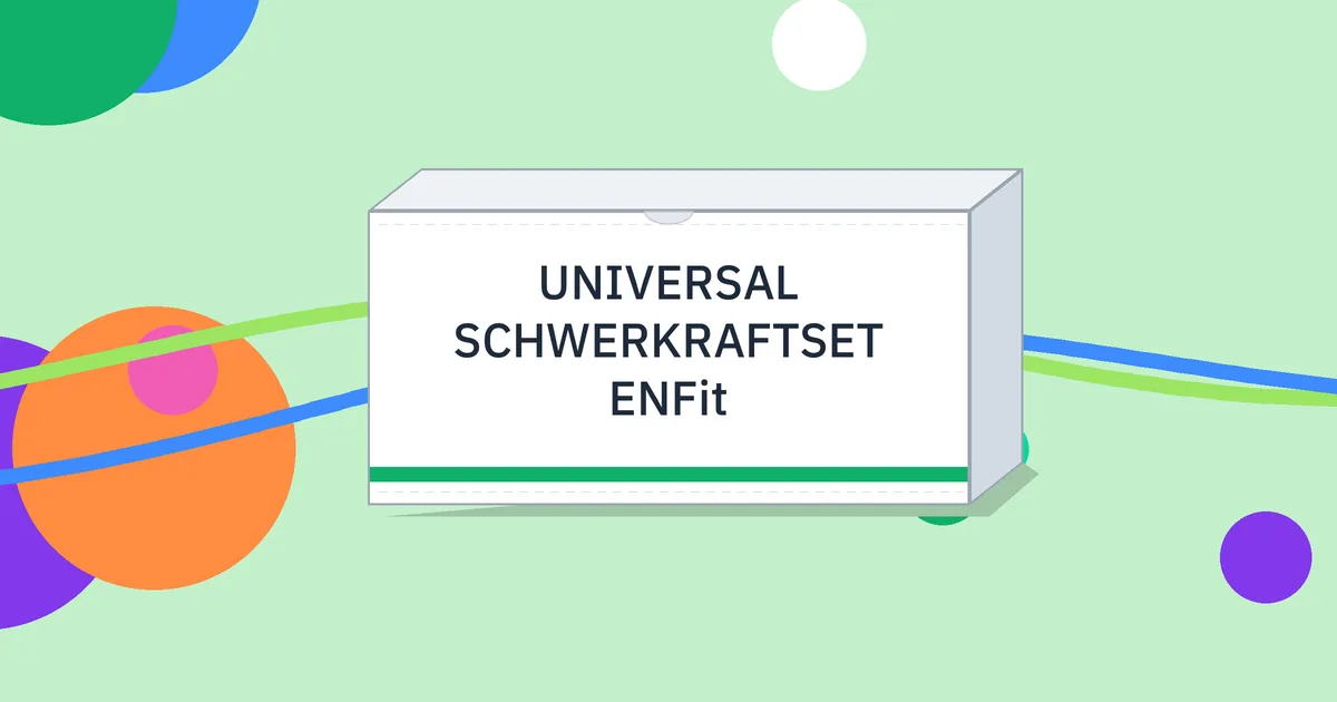 Symbolbild: Packung mit der Aufschrift UNIVERSAL SCHWERKRAFTSET ENFit (PZN 14174790) – Verfügbarkeit und Bezug in Apotheken in Frankfurt am Main