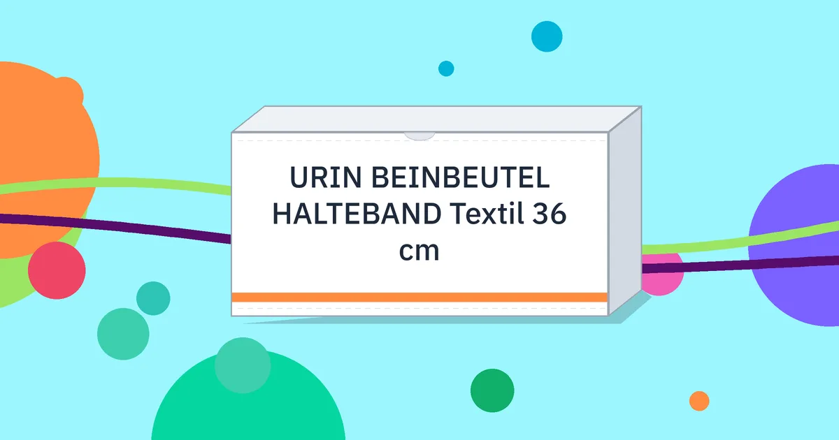 Symbolbild: Packung mit der Aufschrift URIN BEINBEUTEL HALTEBAND Textil 36 cm (PZN 03401188) – Verfügbarkeit und Bezug in Apotheken in Frankfurt am Main