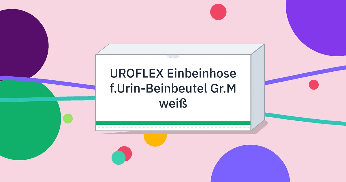Symbolbild: Packung mit der Aufschrift UROFLEX Einbeinhose f.Urin-Beinbeutel Gr.M weiß (PZN 20305368) – Verfügbarkeit und Bezug in Apotheken in Frankfurt am Main