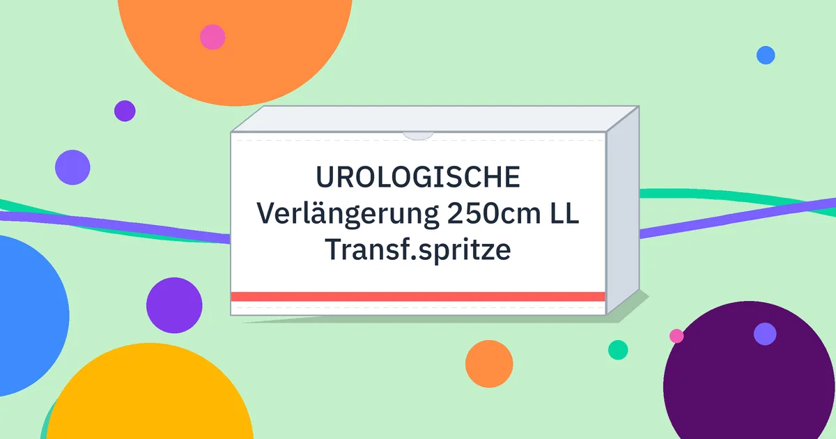 Symbolbild: Packung mit der Aufschrift UROLOGISCHE Verlängerung 250cm LL Transf.spritze (PZN 17489117) – Verfügbarkeit und Bezug in Apotheken in Frankfurt am Main