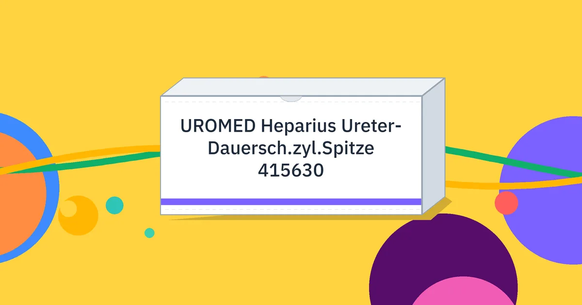Symbolbild: Packung mit der Aufschrift UROMED Heparius Ureter-Dauersch.zyl.Spitze 415630 (PZN 11370295) – Verfügbarkeit und Bezug in Apotheken in Frankfurt am Main