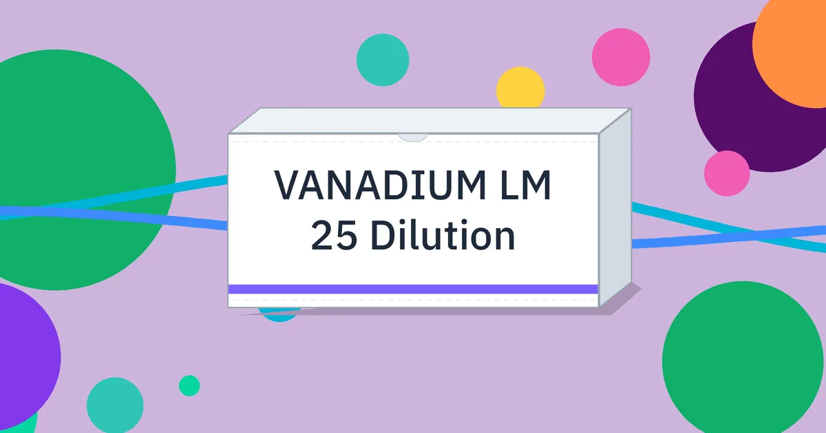 Symbolbild: Packung mit der Aufschrift VANADIUM LM 25 Dilution (PZN 13262871) – Verfügbarkeit und Bezug in Apotheken in Frankfurt am Main