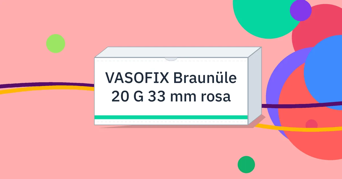 Symbolbild: Packung mit der Aufschrift VASOFIX Braunüle 20 G 33 mm rosa (PZN 18778958) – Verfügbarkeit und Bezug in Apotheken in Frankfurt am Main