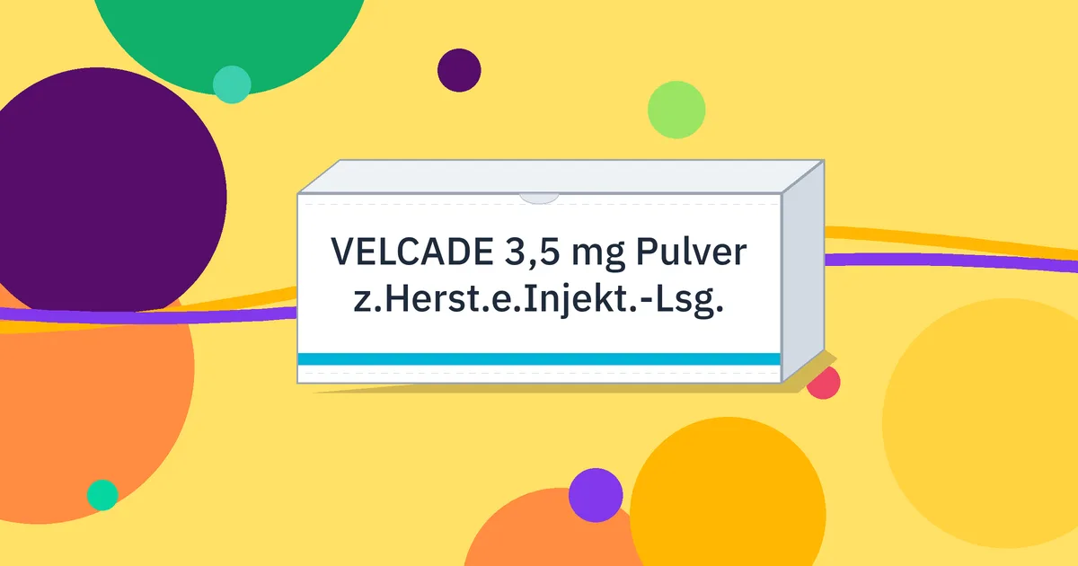 Symbolbild: Packung mit der Aufschrift VELCADE 3,5 mg Pulver z.Herst.e.Injekt.-Lsg. (PZN 03332300) – Verfügbarkeit und Bezug in Apotheken in Frankfurt am Main