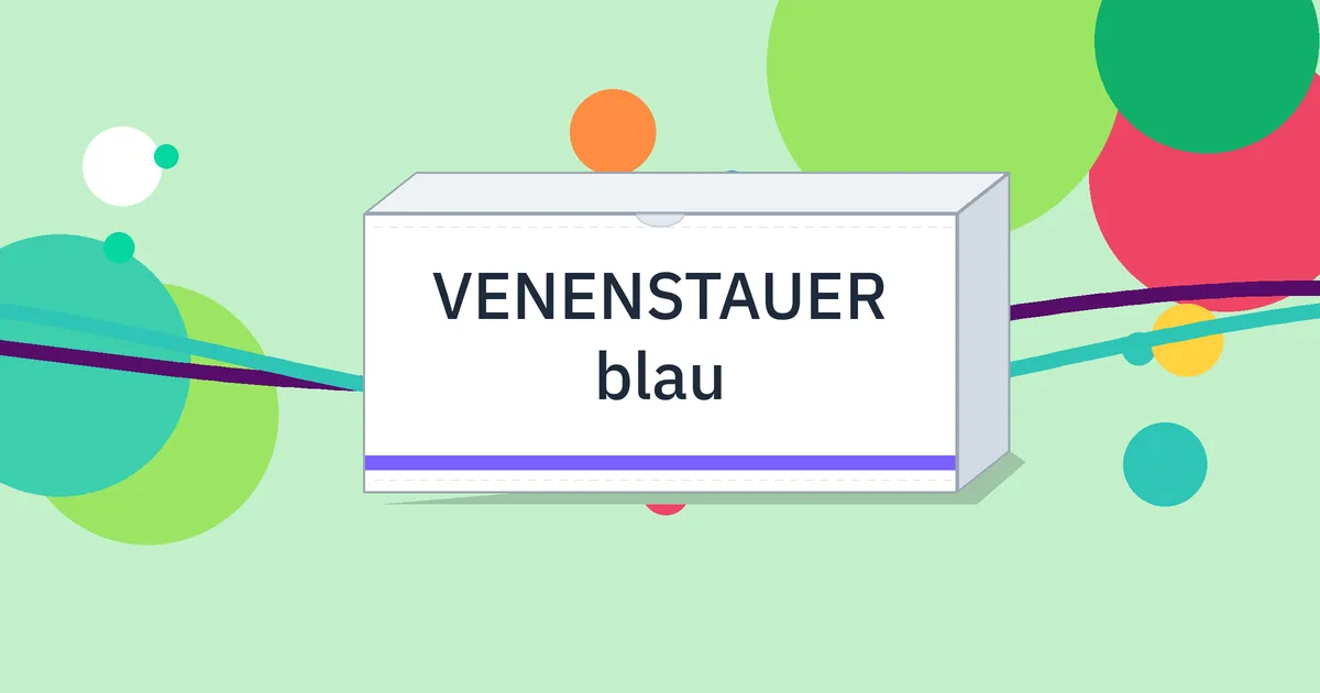 Symbolbild: Packung mit der Aufschrift VENENSTAUER blau (PZN 13947043) – Verfügbarkeit und Bezug in Apotheken in Frankfurt am Main