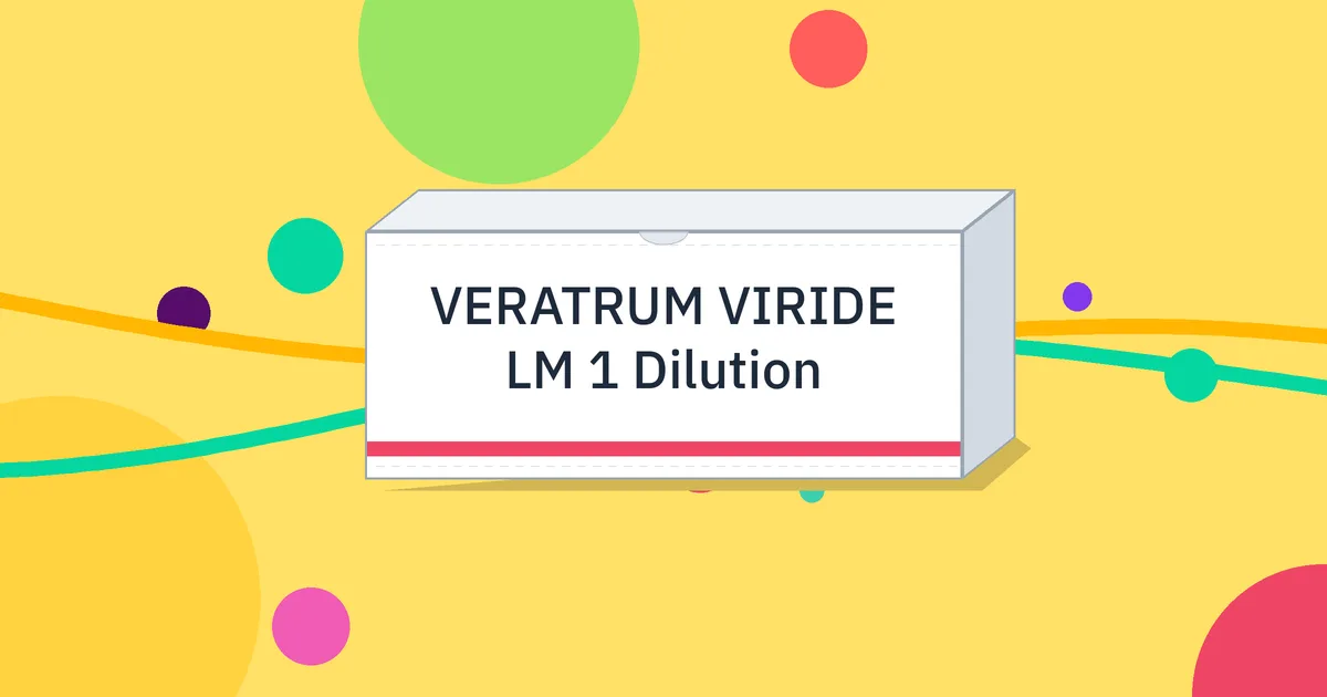 Symbolbild: Packung mit der Aufschrift VERATRUM VIRIDE LM 1 Dilution (PZN 13265042) – Verfügbarkeit und Bezug in Apotheken in Frankfurt am Main