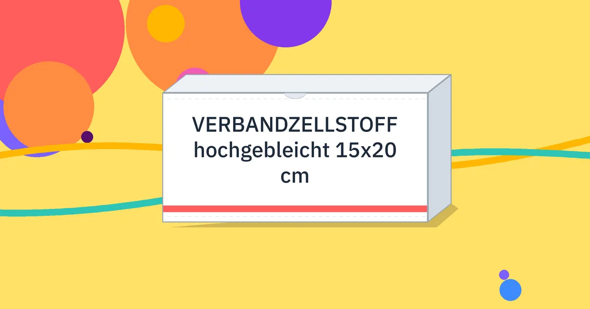 Symbolbild: Packung mit der Aufschrift VERBANDZELLSTOFF hochgebleicht 15x20 cm (PZN 04045784) – Verfügbarkeit und Bezug in Apotheken in Frankfurt am Main