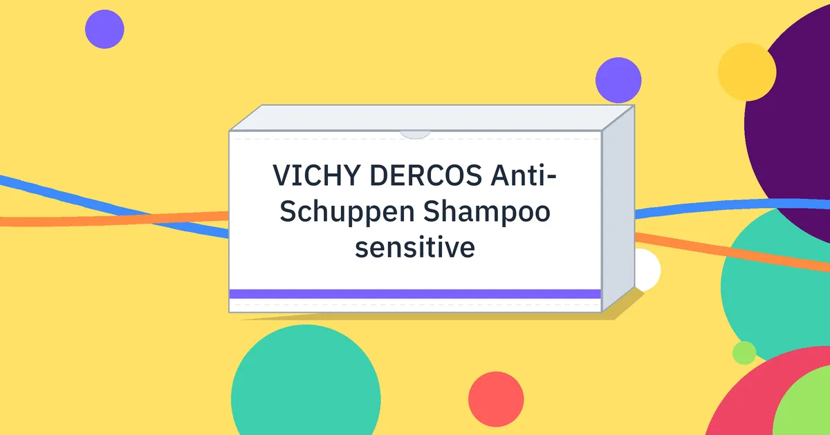 Symbolbild: Packung mit der Aufschrift VICHY DERCOS Anti-Schuppen Shampoo sensitive (PZN 00359988) – Verfügbarkeit und Bezug in Apotheken in Frankfurt am Main