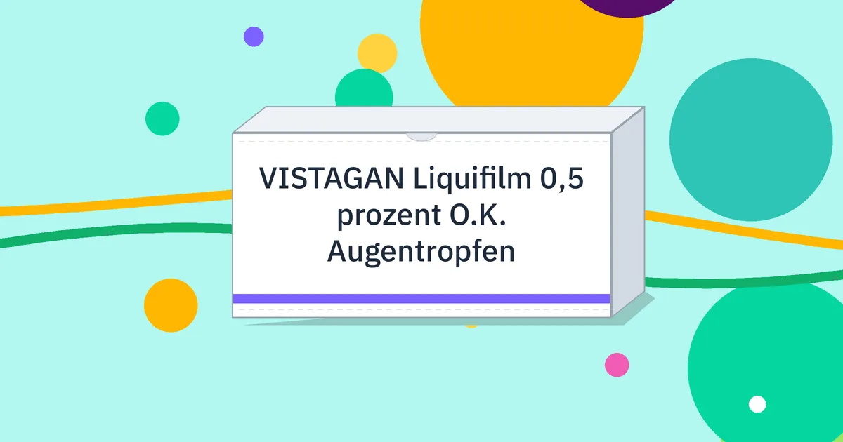 Symbolbild: Packung mit der Aufschrift VISTAGAN Liquifilm 0,5 prozent O.K. Augentropfen (PZN 04437805) – Verfügbarkeit und Bezug in Apotheken in Frankfurt am Main