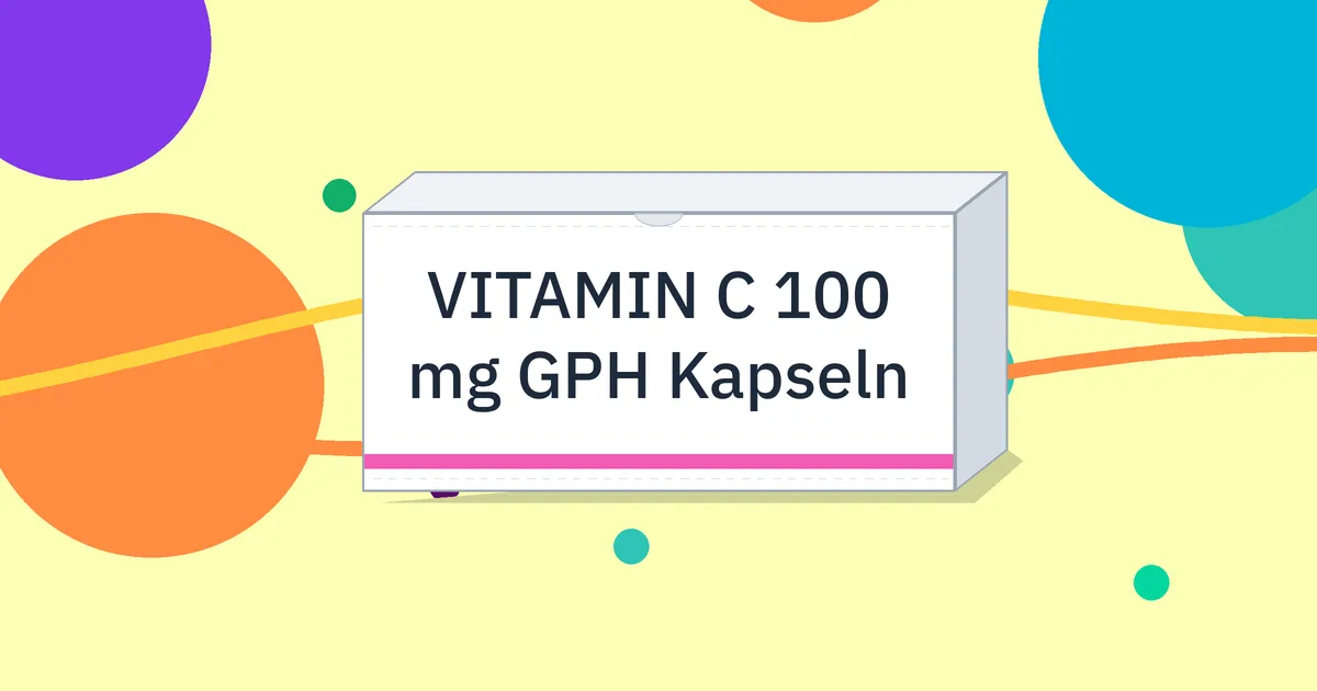 Symbolbild: Packung mit der Aufschrift VITAMIN C 100 mg GPH Kapseln (PZN 06923639) – Verfügbarkeit und Bezug in Apotheken in Frankfurt am Main