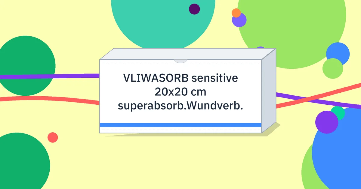 Symbolbild: Packung mit der Aufschrift VLIWASORB sensitive 20x20 cm superabsorb.Wundverb. (PZN 19881285) – Verfügbarkeit und Bezug in Apotheken in Frankfurt am Main