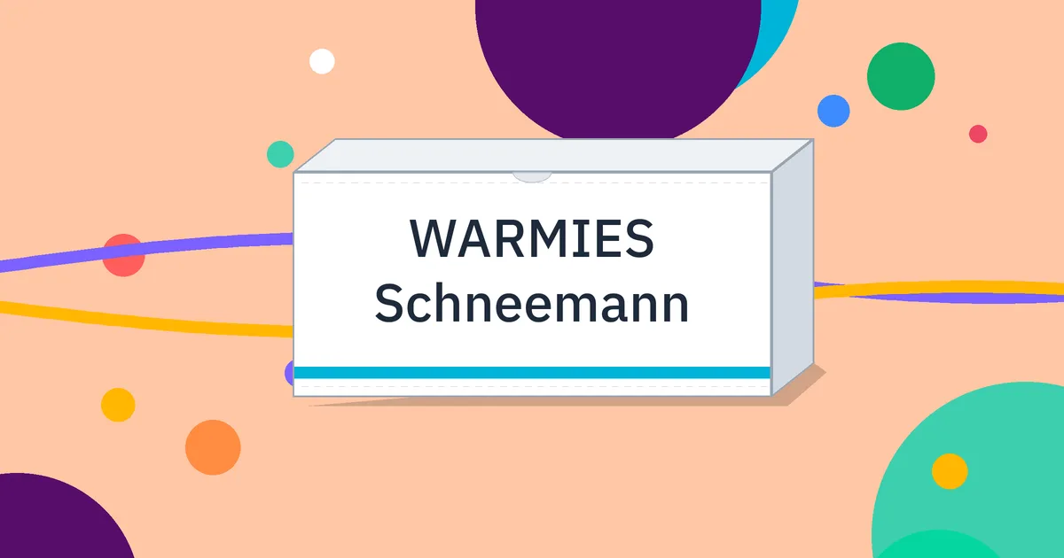 Symbolbild: Packung mit der Aufschrift WARMIES Schneemann (PZN 19277827) – Verfügbarkeit und Bezug in Apotheken in Frankfurt am Main