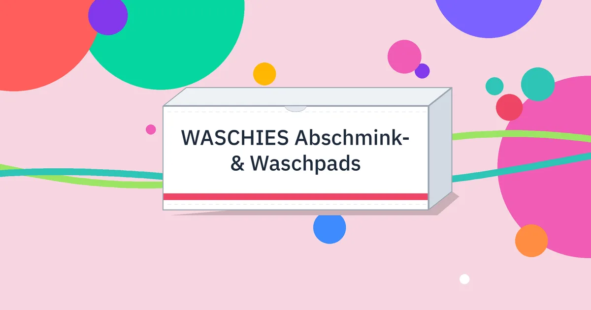 Symbolbild: Packung mit der Aufschrift WASCHIES Abschmink- & Waschpads (PZN 15292712) – Verfügbarkeit und Bezug in Apotheken in Frankfurt am Main