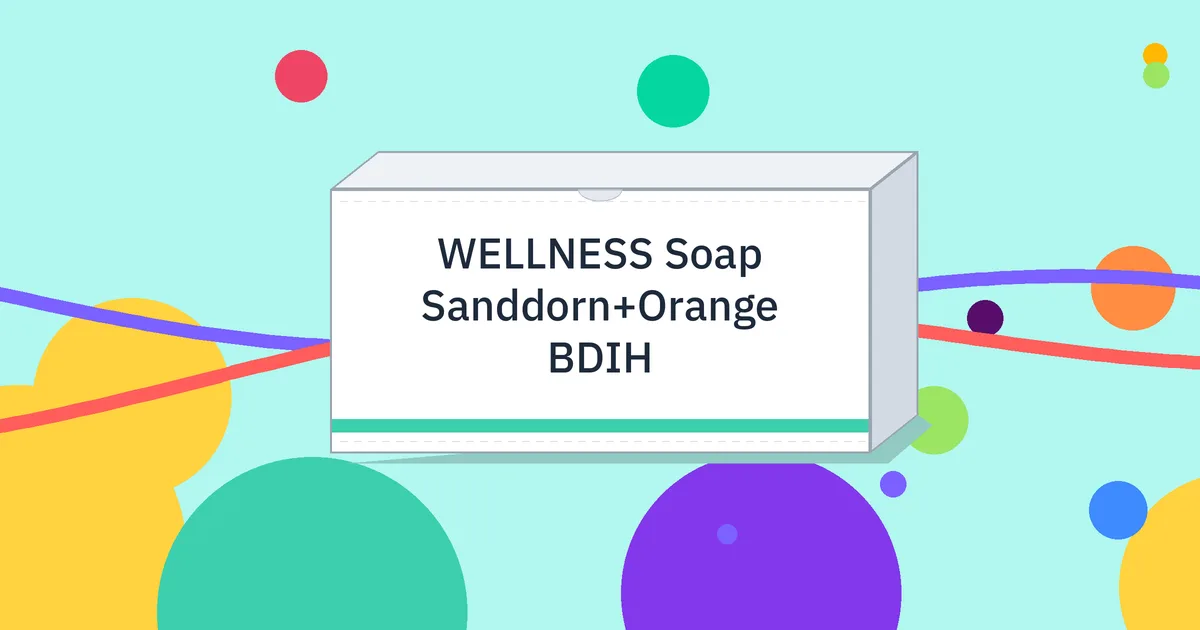 Symbolbild: Packung mit der Aufschrift WELLNESS Soap Sanddorn+Orange BDIH (PZN 10331643) – Verfügbarkeit und Bezug in Apotheken in Frankfurt am Main
