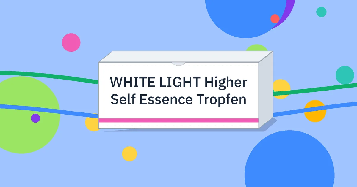 Symbolbild: Packung mit der Aufschrift WHITE LIGHT Higher Self Essence Tropfen (PZN 18791901) – Verfügbarkeit und Bezug in Apotheken in Frankfurt am Main