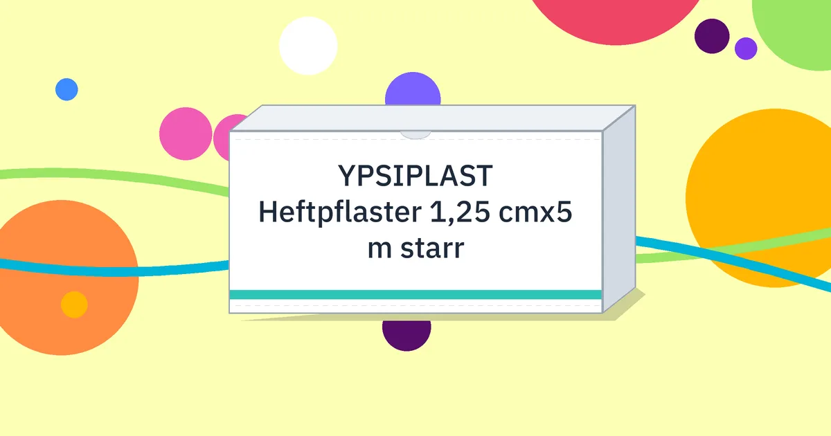 Symbolbild: Packung mit der Aufschrift YPSIPLAST Heftpflaster 1,25 cmx5 m starr (PZN 12603525) – Verfügbarkeit und Bezug in Apotheken in Frankfurt am Main