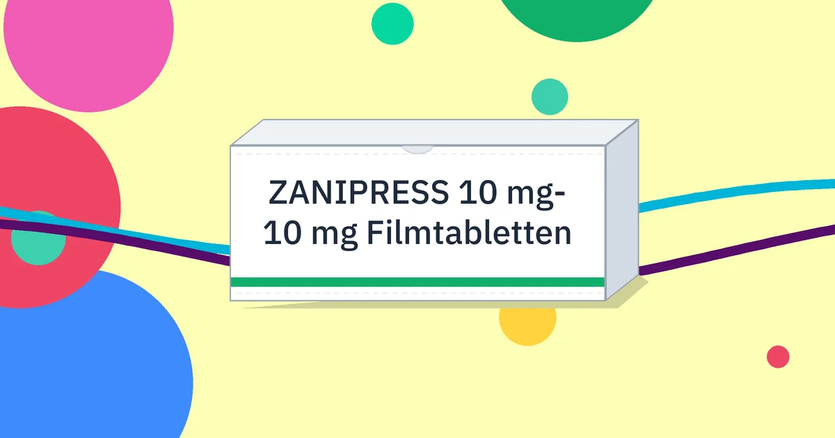 Symbolbild: Packung mit der Aufschrift ZANIPRESS 10 mg-10 mg Filmtabletten (PZN 11018291) – Verfügbarkeit und Bezug in Apotheken in Frankfurt am Main