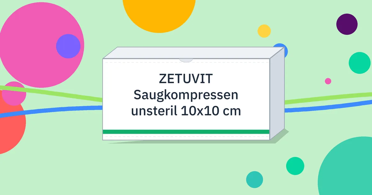 Symbolbild: Packung mit der Aufschrift ZETUVIT Saugkompressen unsteril 10x10 cm (PZN 12726506) – Verfügbarkeit und Bezug in Apotheken in Frankfurt am Main