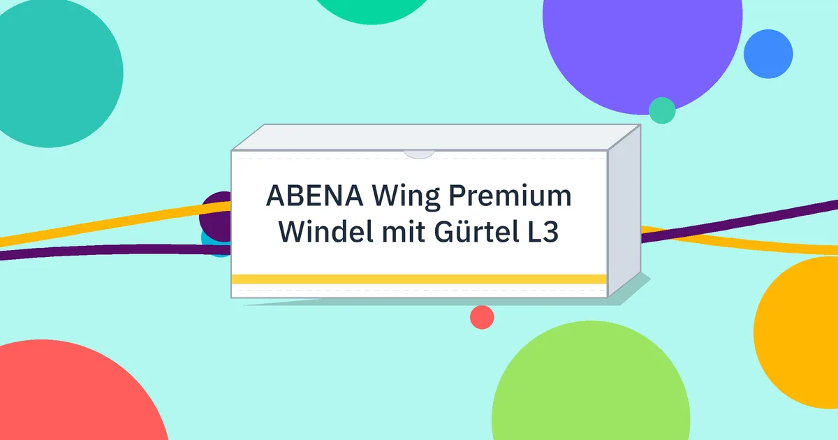 Symbolbild: Packung mit der Aufschrift ABENA Wing Premium Windel mit Gürtel L3 (PZN 17468894) – Verfügbarkeit und Bezug in Apotheken in Frankfurt am Main
