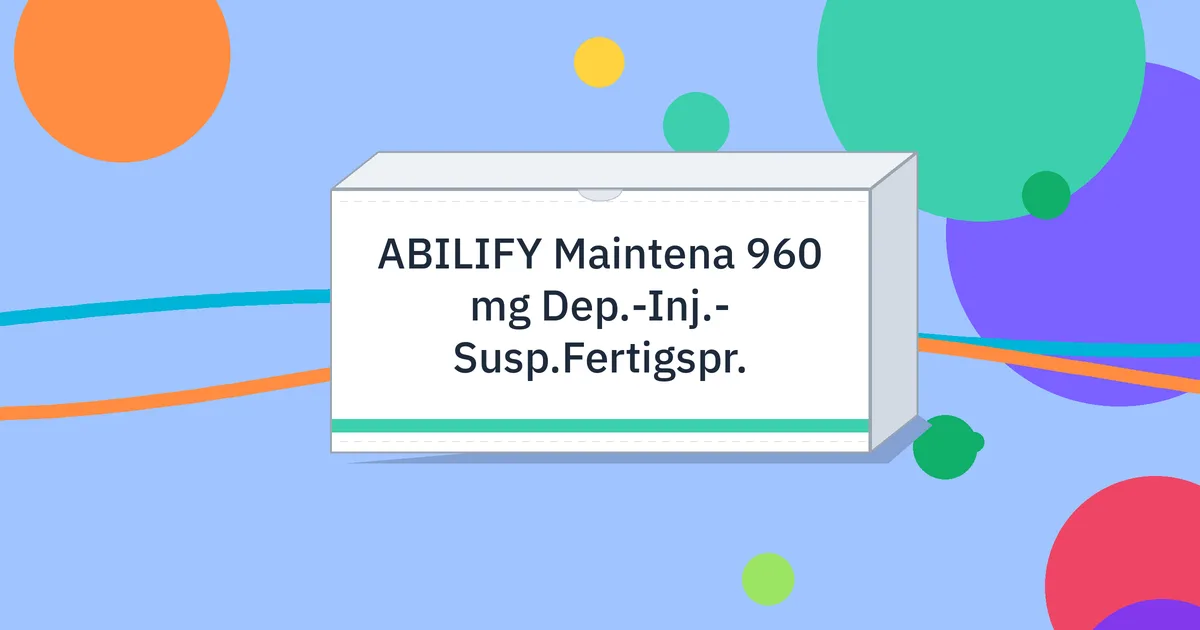 Symbolbild: Packung mit der Aufschrift ABILIFY Maintena 960 mg Dep.-Inj.-Susp.Fertigspr. (PZN 20289971) – Verfügbarkeit und Bezug in Apotheken in Frankfurt am Main