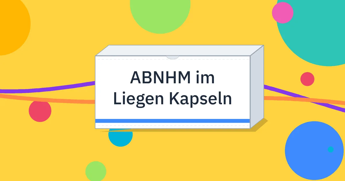 Symbolbild: Packung mit der Aufschrift ABNHM im Liegen Kapseln (PZN 19468929) – Verfügbarkeit und Bezug in Apotheken in Frankfurt am Main