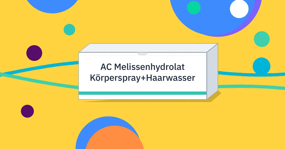 Symbolbild: Packung mit der Aufschrift AC Melissenhydrolat Körperspray+Haarwasser (PZN 17576425) – Verfügbarkeit und Bezug in Apotheken in Frankfurt am Main
