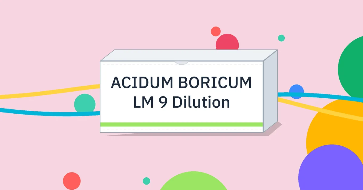 Symbolbild: Packung mit der Aufschrift ACIDUM BORICUM LM 9 Dilution (PZN 13269672) – Verfügbarkeit und Bezug in Apotheken in Frankfurt am Main