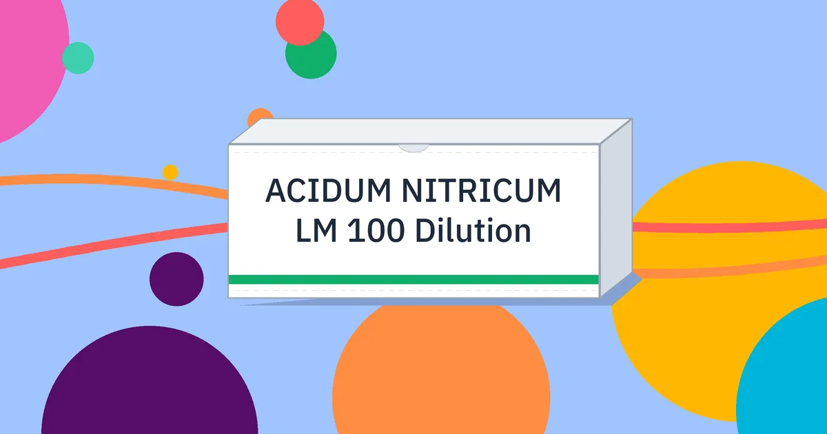 Symbolbild: Packung mit der Aufschrift ACIDUM NITRICUM LM 100 Dilution (PZN 12753012) – Verfügbarkeit und Bezug in Apotheken in Frankfurt am Main