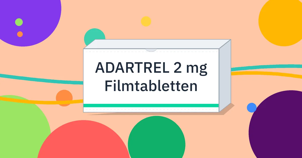 Symbolbild: Packung mit der Aufschrift ADARTREL 2 mg Filmtabletten (PZN 00070147) – Verfügbarkeit und Bezug in Apotheken in Frankfurt am Main